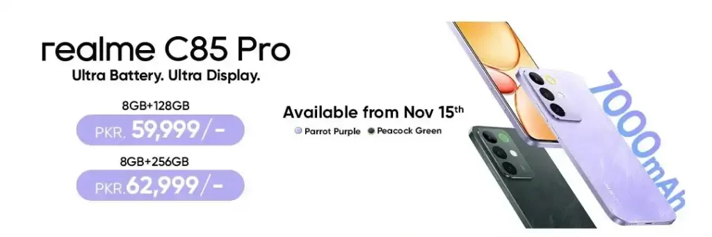 Realme C85 Pro Launched in Pakistan with Huge 7000mAh Battery & 45W ...
